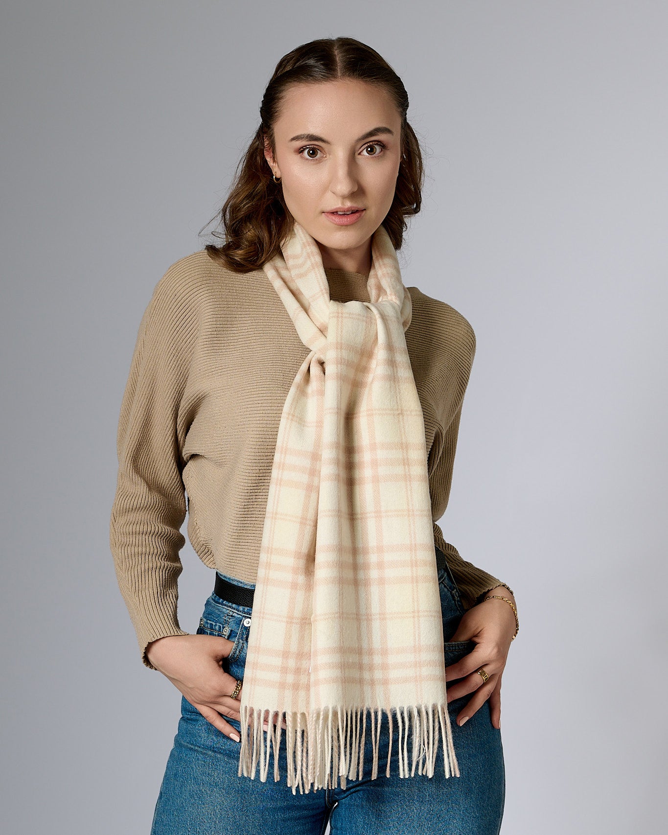 Australia Made Merino Wool Scarf | Check Scarf - Robe, SA – WooliWooli