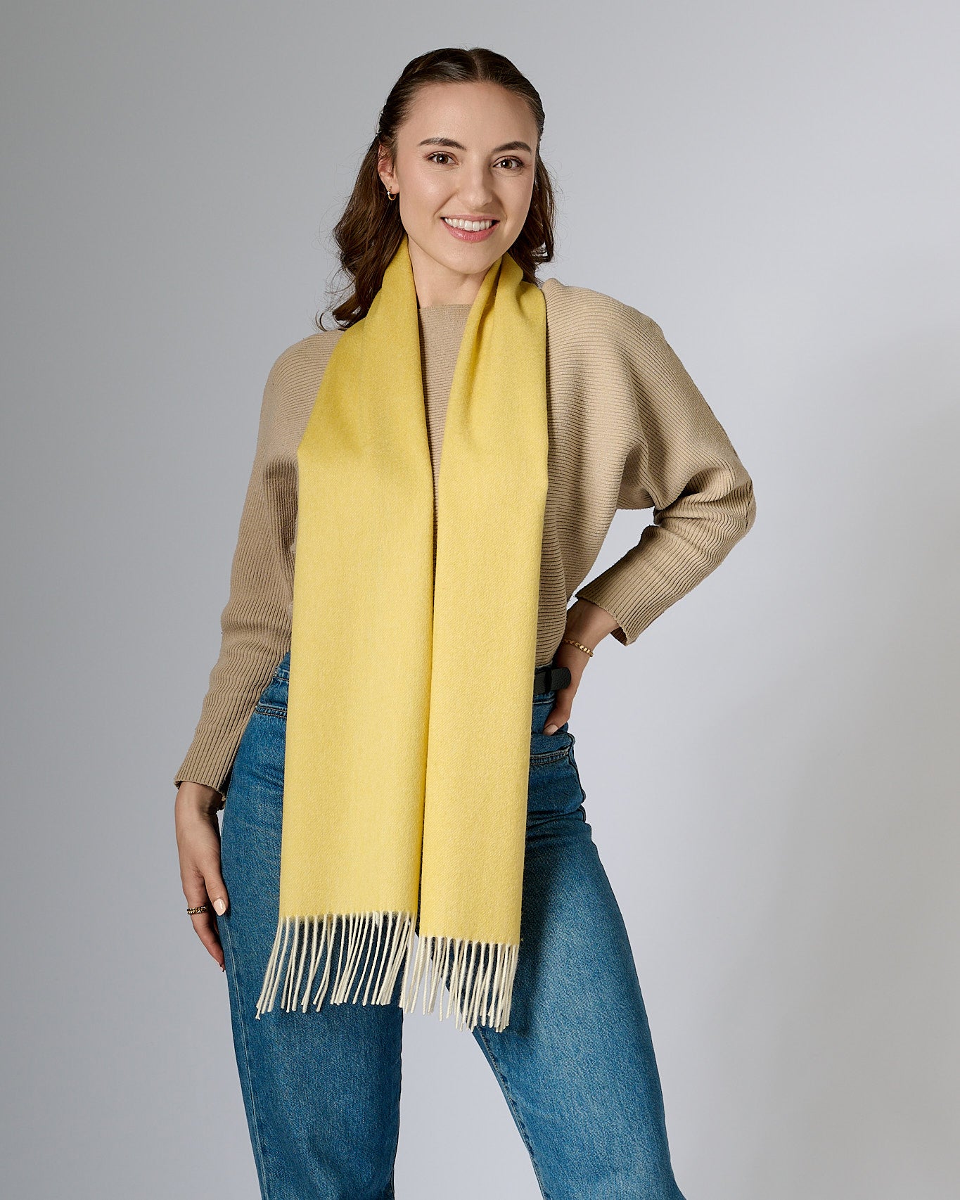 Australia Made Merino Wool Scarf | Solid Scarf - Golden Wattle – WooliWooli